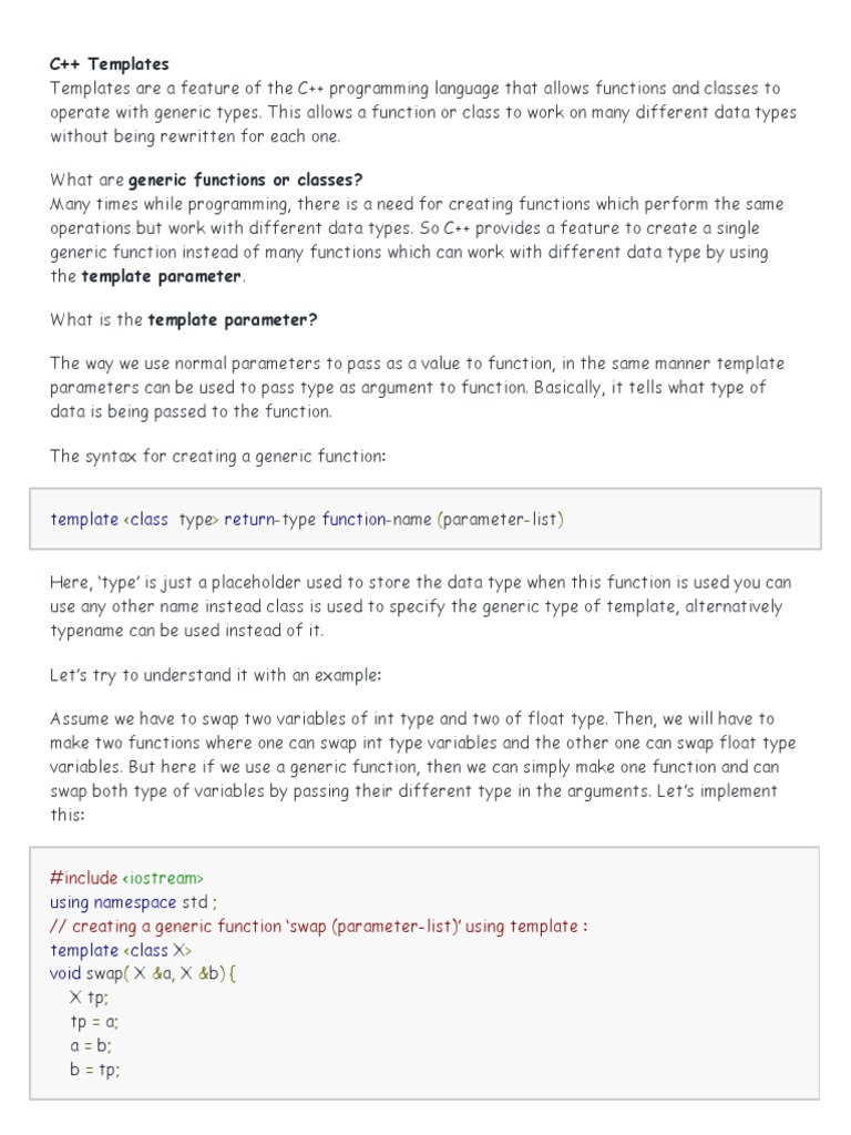 Standard Template Library | PDF | C++ | Parameter (Computer Programming)