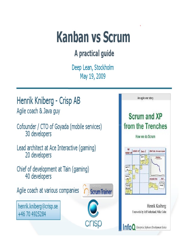 Kanban Vs Scrum: Henrik Kniberg - Crisp AB | PDF | Scrum (Software ...