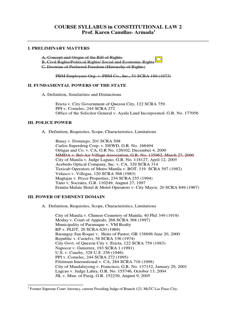 Constitutional Law 2 Syllabus Overview | PDF | Languages