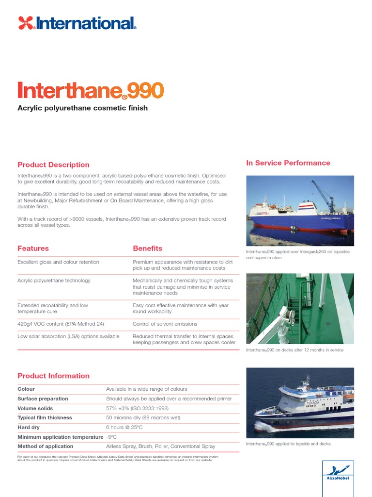 Interthane 990 PIC | PDF | Poly(Methyl Methacrylate) | Epoxy