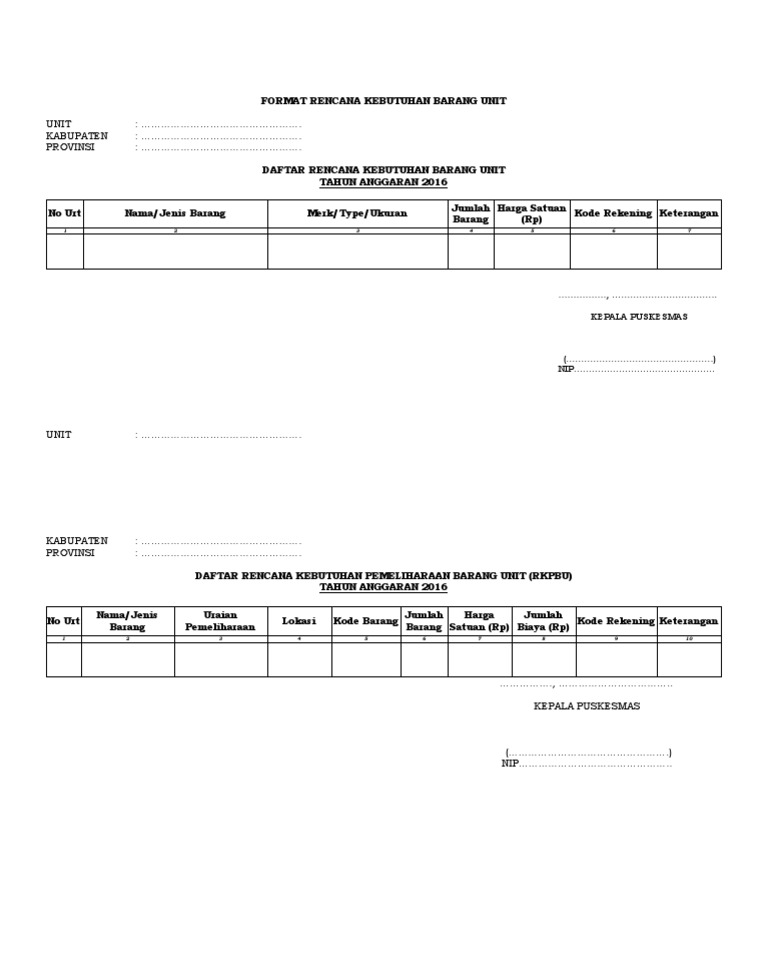 Format Rkbu Rkpbu For PKM | PDF