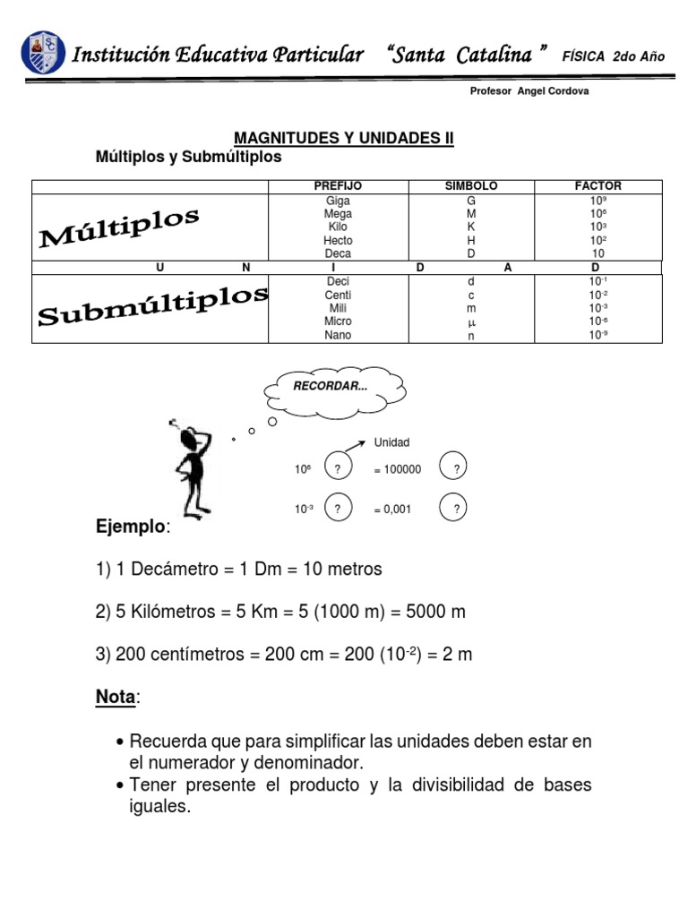 MAGNITUDES Y UNIDADES II Fisica Segundo de Secundaria