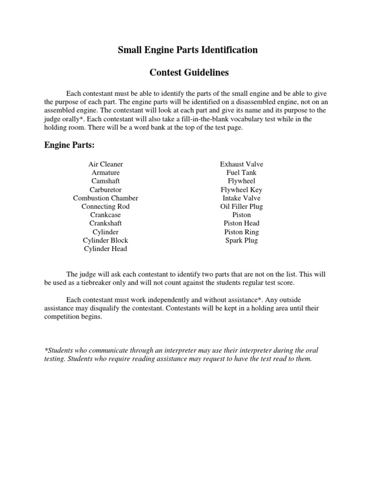 Small Engine Parts Id | PDF | Internal Combustion Engine | Piston
