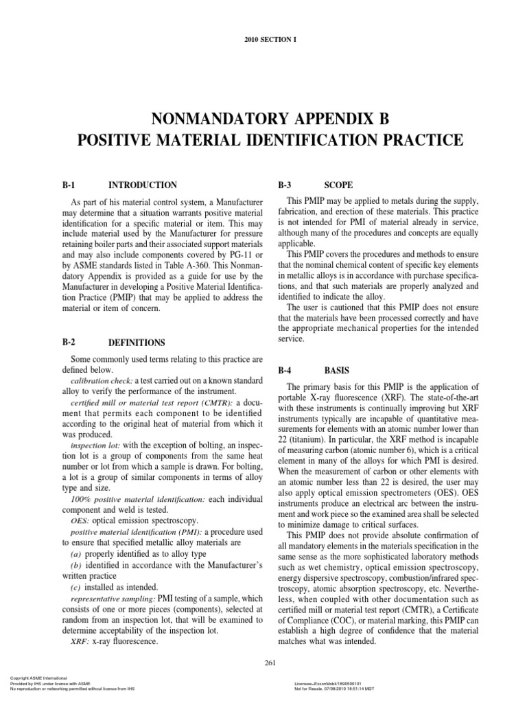 Asme Section 1 - Pmi | PDF | Spectroscopy | Titanium