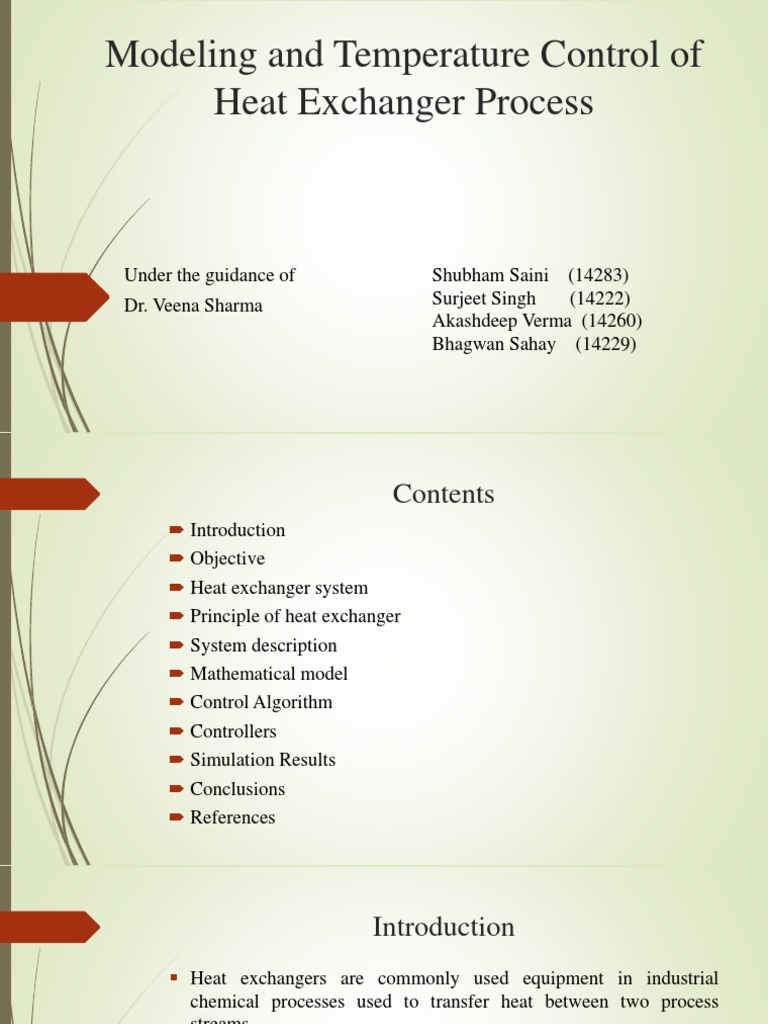 Temprature Control of Heat Exchanger. | PDF | Control Theory | Systems ...
