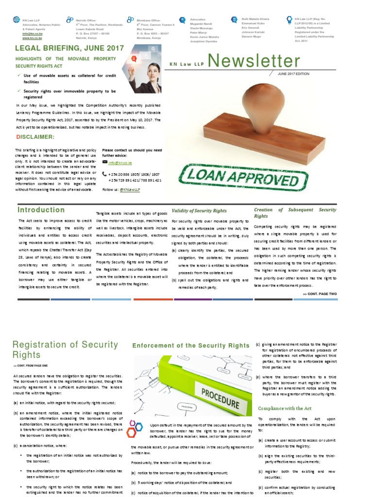 KN-Law-LLP On Movable Property Security Rights | PDF | Collateral ...