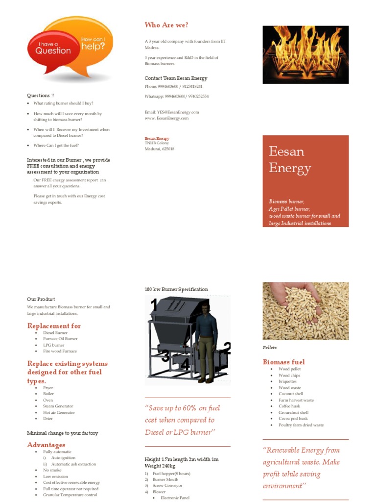 100kw Brochure | PDF | Biomass | Furnace