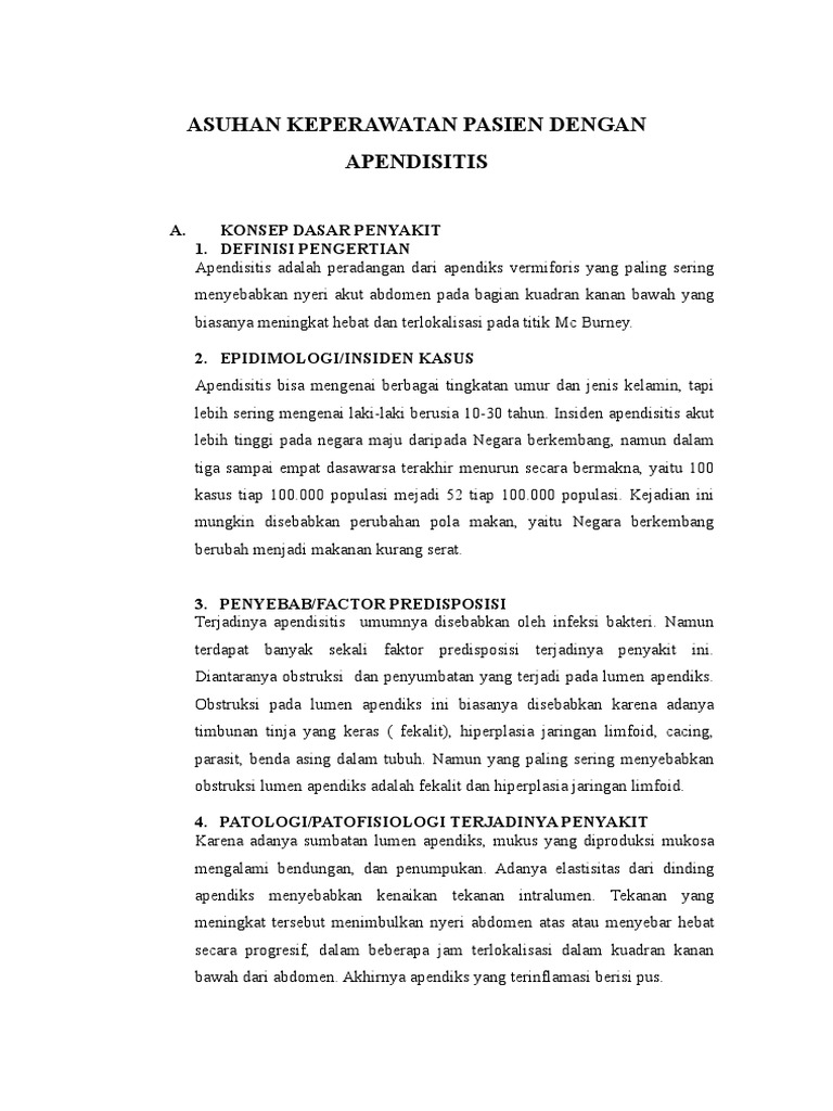 Makalah Askep Apendisitis | PDF
