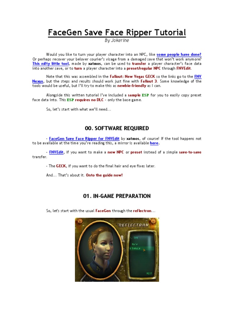 FaceGen Ripper Guide for Fallout Games | PDF | Rgb Color Model | System ...
