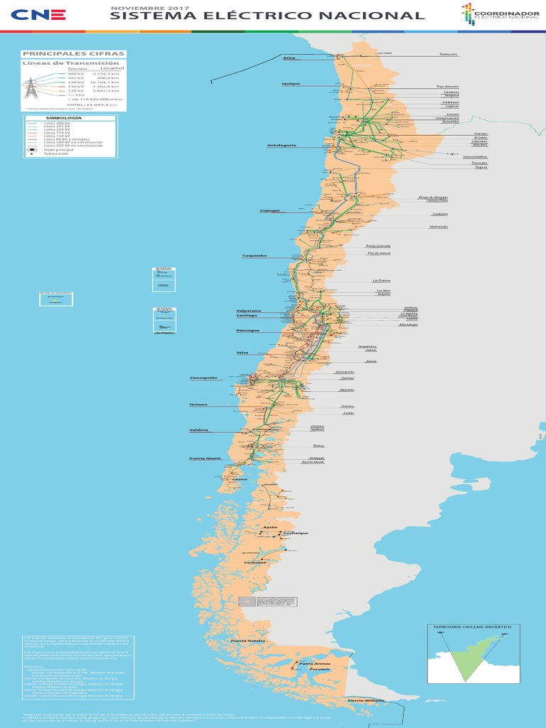 Mapa del Sistema Eléctrico Nacional 2023 | PDF | Chile | Naturaleza