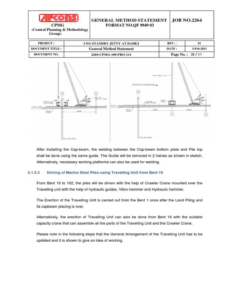 General Method Statement: CPMG Format No - QF 9949 03 | PDF | Deep ...