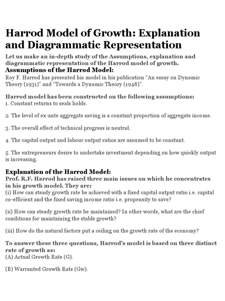 Harrod Model of Growth | PDF | Economic Equilibrium | Economic Growth