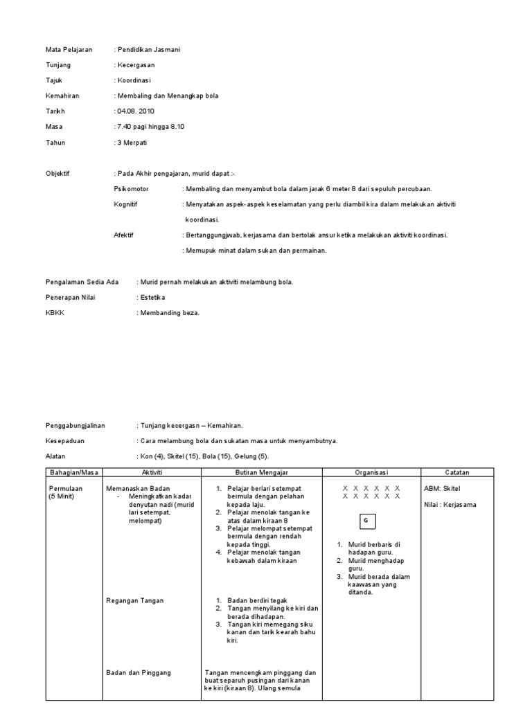 RPH PJ Tahun 3 | PDF