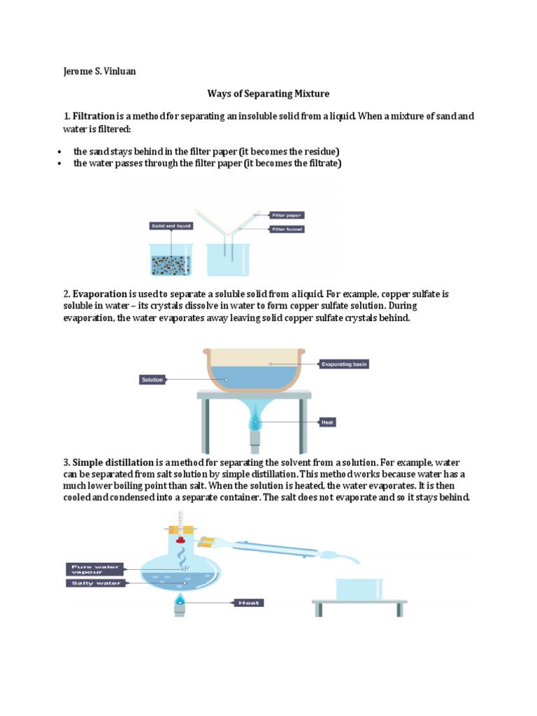 Ways of Separating Mixture | PDF