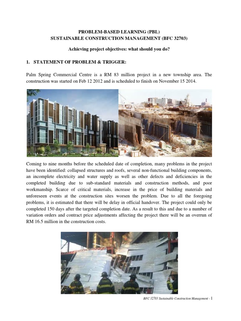 PBL - Sustainable Con. MGMT - For Students | PDF | Construction ...