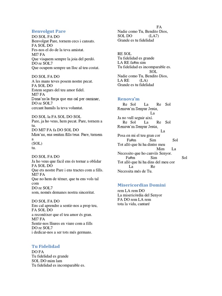 Cants Per Confessions Amb Acords | PDF