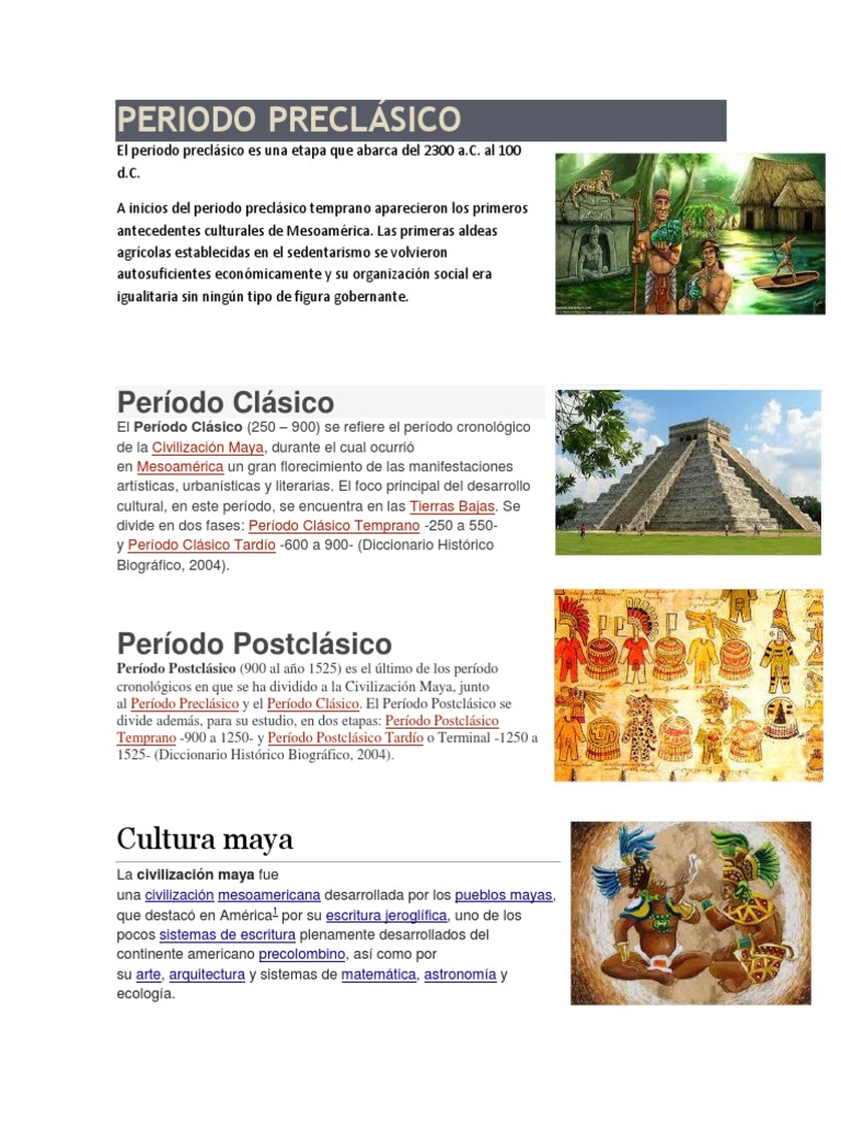 Periodos de la Civilización Maya | PDF | Civilización maya | Mesoamérica