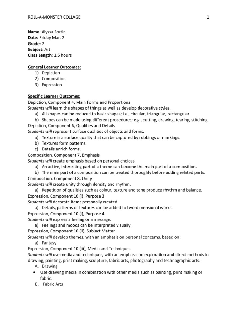 Roll-A-Monster Collage LP | PDF | Composition (Visual Arts) | Collage