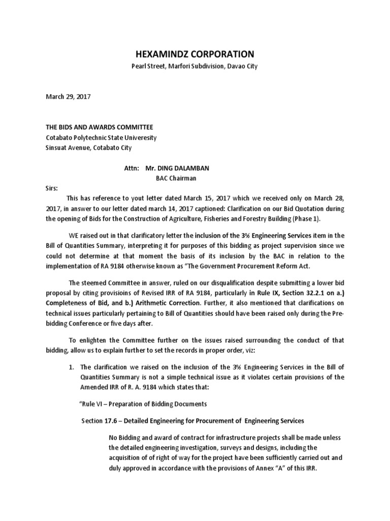 Cotabato City State University - Letter Response | PDF | Specification ...