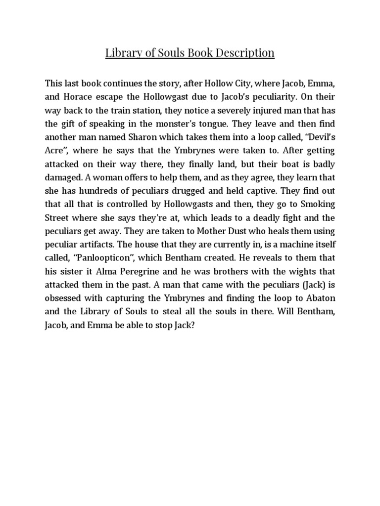 Library of Souls | PDF