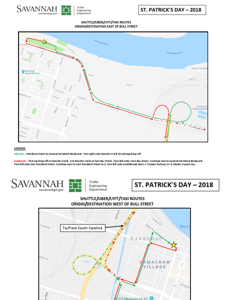 Savannah St. Patrick's Day Shuttle Routes From Lyft | PDF