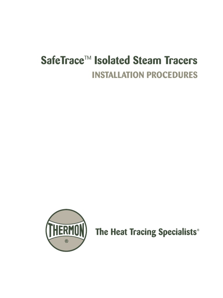 Safetrace Isolated Steam Tracers: Installation Procedures | PDF ...