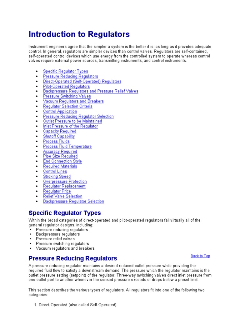 Vacuum vs Pressure Regulators Explained | PDF | Valve | Pipe (Fluid ...