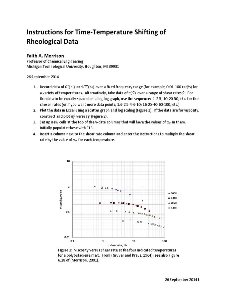 Time Temp Superposition With Excelx | PDF | Rheology | Viscosity