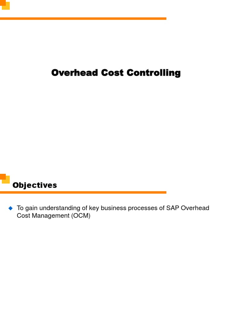 Overhead Cost Controlling | PDF | Cost Accounting | Debits And Credits