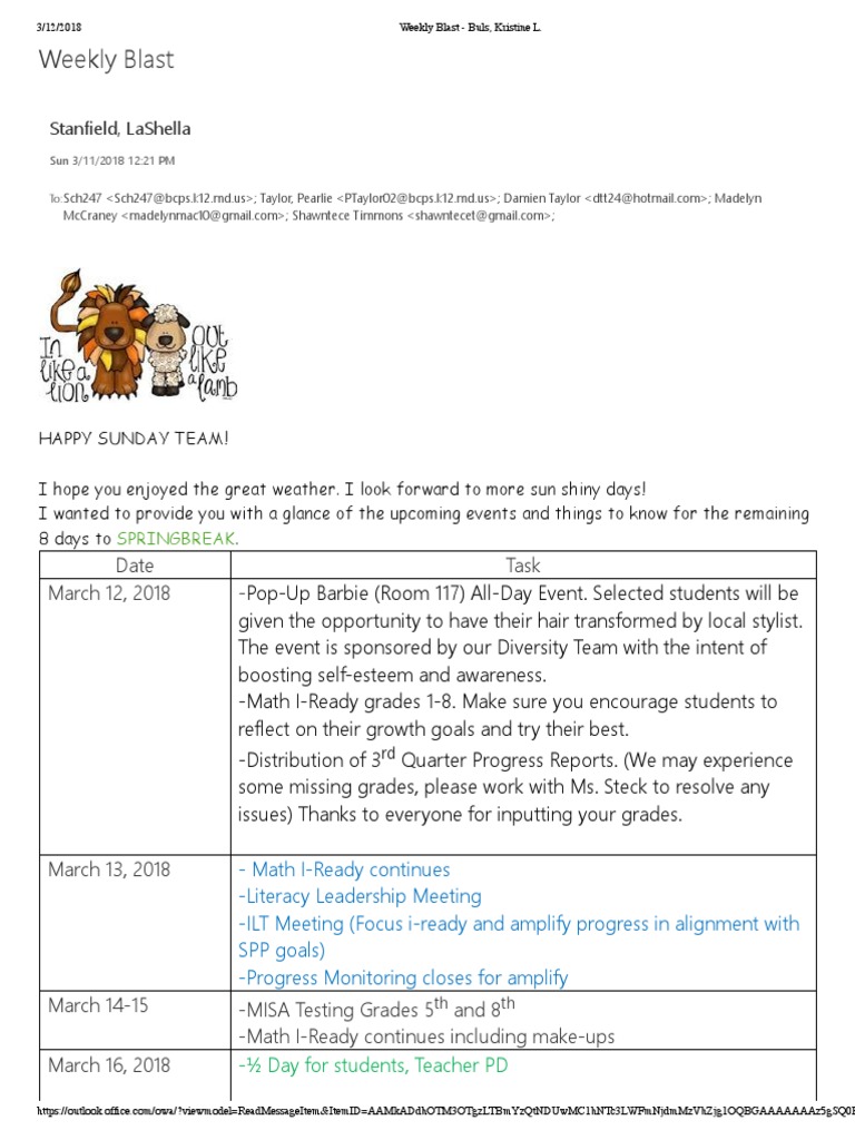 Weekly Blast - Buls Kristine L | PDF | Behavior Modification | Change