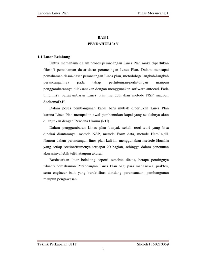 Pemahaman Dasar Lines Plan Kapal | PDF