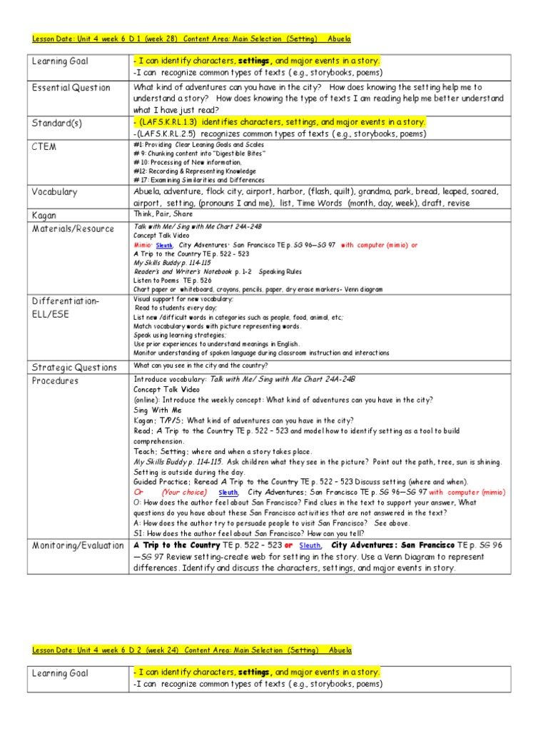 Main Selection Unit 4 Week 6 Week 28 | PDF | Reading Comprehension ...