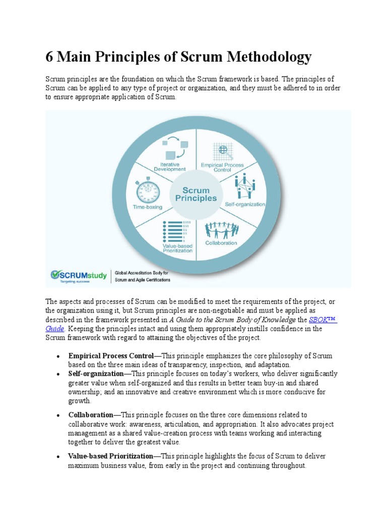 Principles of Scrum Methodology | PDF | Scrum (Software Development ...