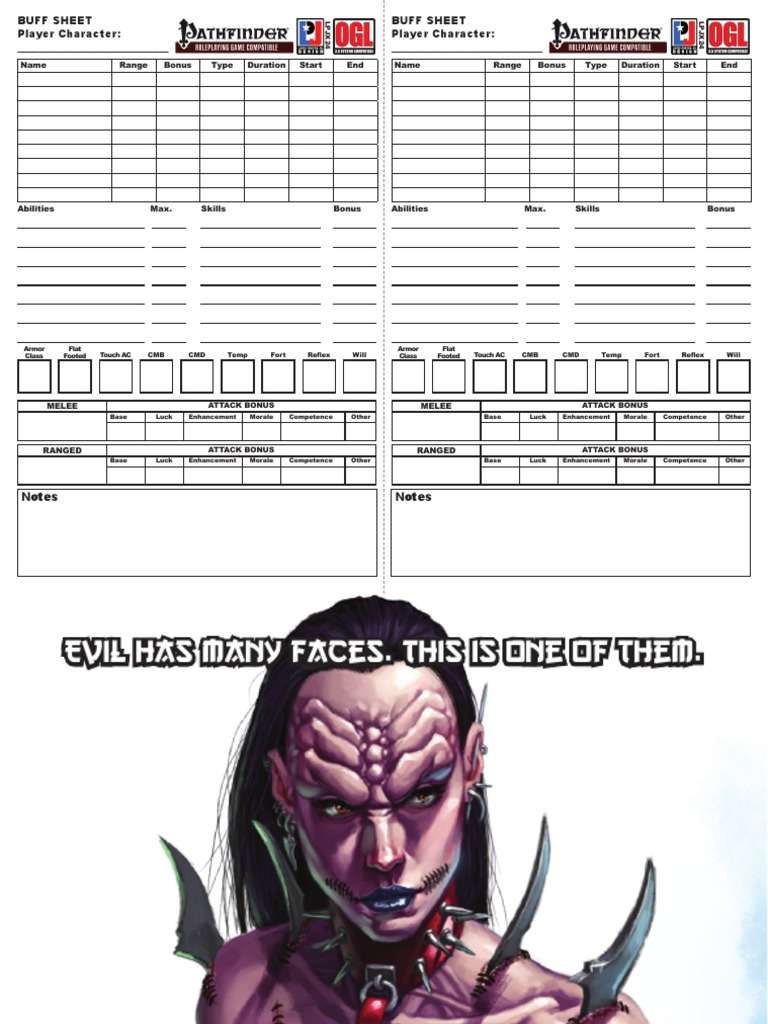 LPJXX24 - Buff Sheet | PDF | Role Playing Games | Leisure