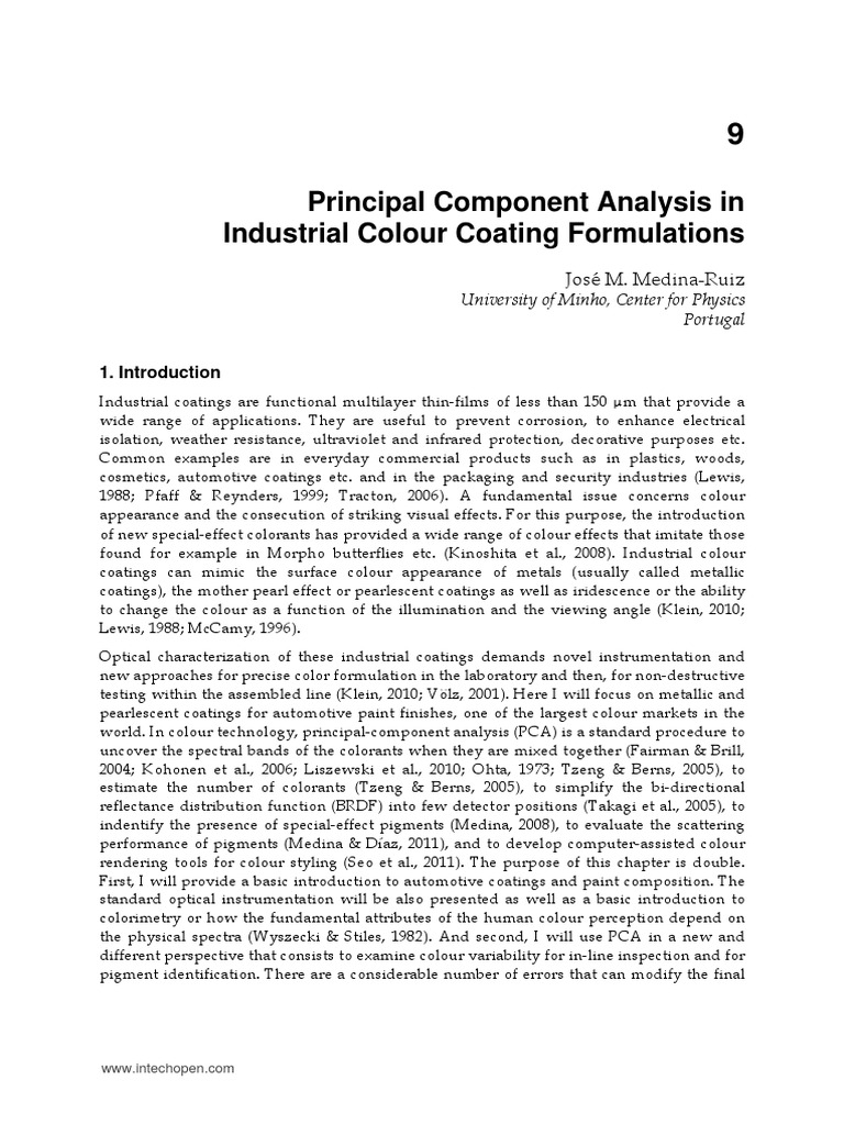 InTech-Principal Component Analysis in Industrial Colour Coating ...