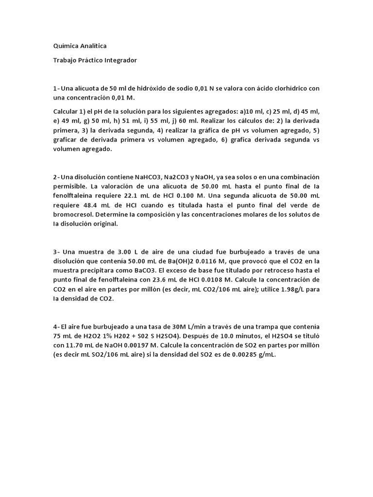 TP Integrador Qca Analítica | PDF