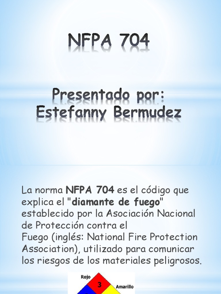 Explicación detallada del sistema de diamante de fuego (NFPA 704), que ...