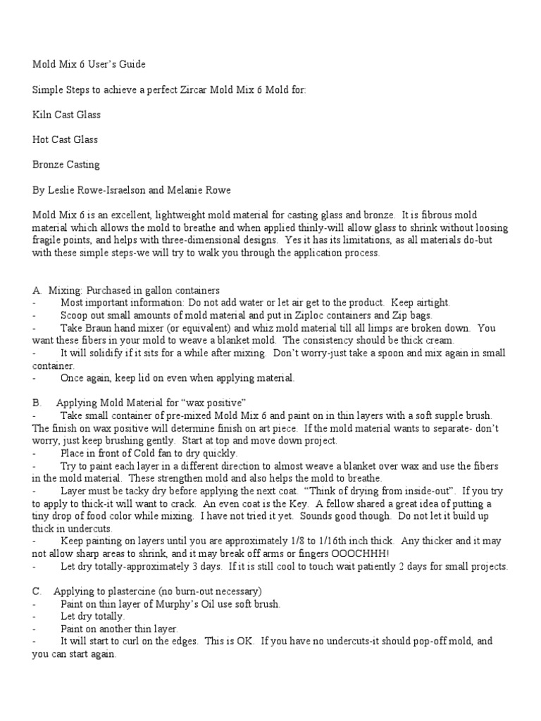 Mold Mix 6 User's Guide | PDF | Paint | Pottery