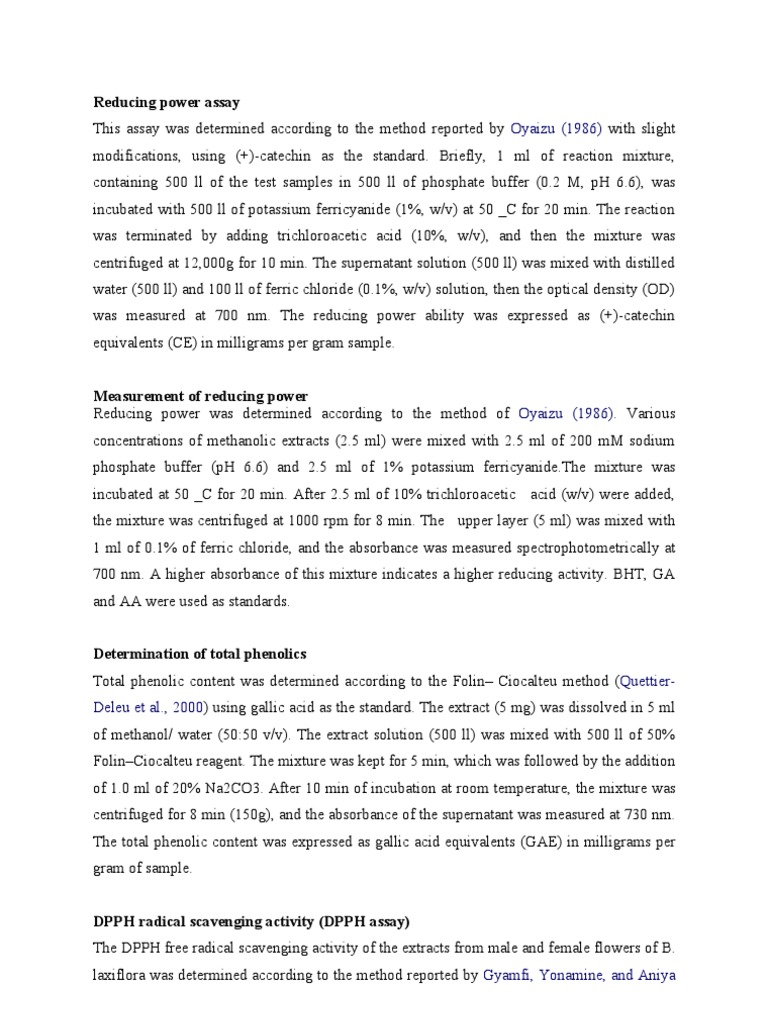 Protocols for Plant Extract Analysis | Mass Concentration (Chemistry ...