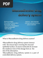 Mucosal Drug Delivery System 1 | PDF | Chemistry | Physical Sciences