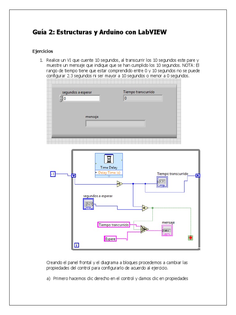 Guía 2- Estructuras y Arduino Con LabVIEW | Point and Click | Áreas de ...
