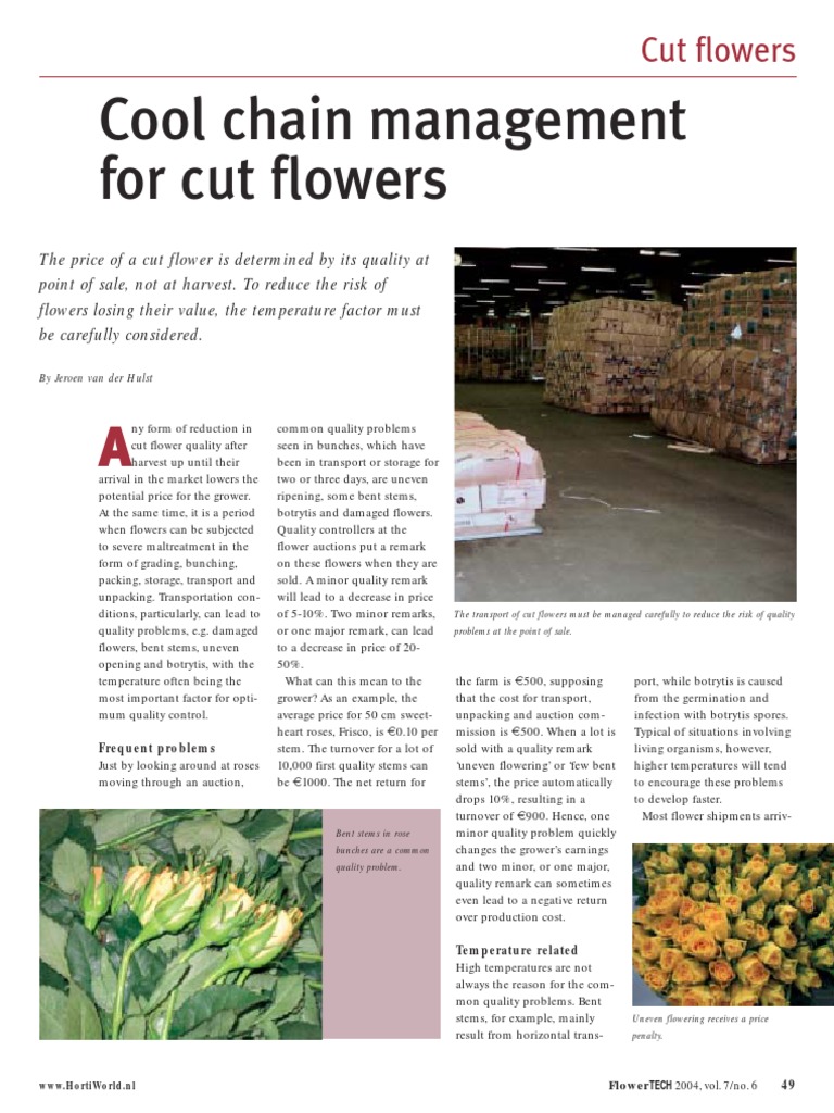 Cool Chain Management for Cut Flowers | PDF | Heat | Refrigeration