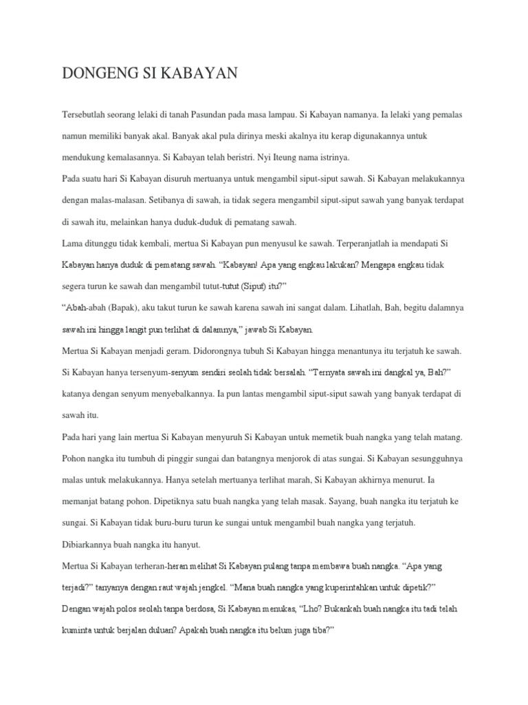 Dongeng Si Kabayan | PDF
