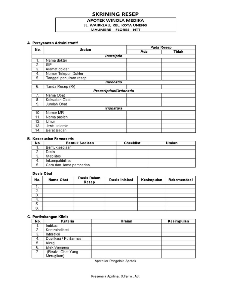 skrINING RESEP | PDF skrINING RESEP | PDF