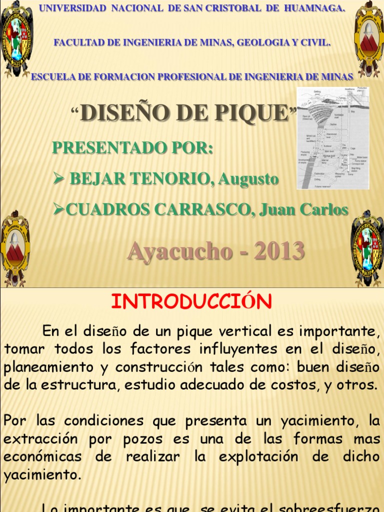 Diseño Eficiente de Piques Verticales Mineros | PDF | Minería | Diseño