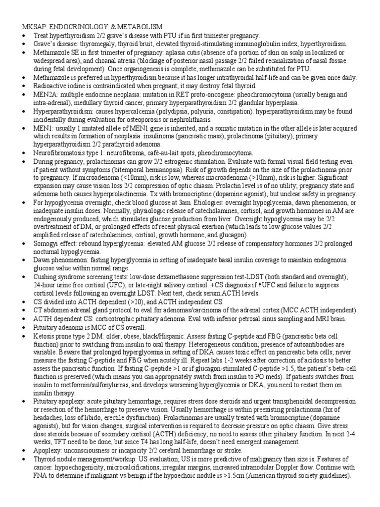 Mksap Notes | Download Free PDF | Thyroid | Hypothyroidism
