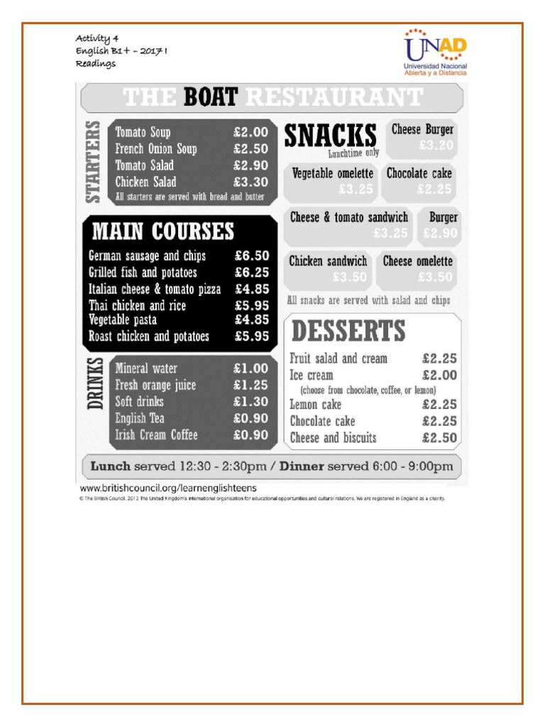 The Boat Restaurant | PDF