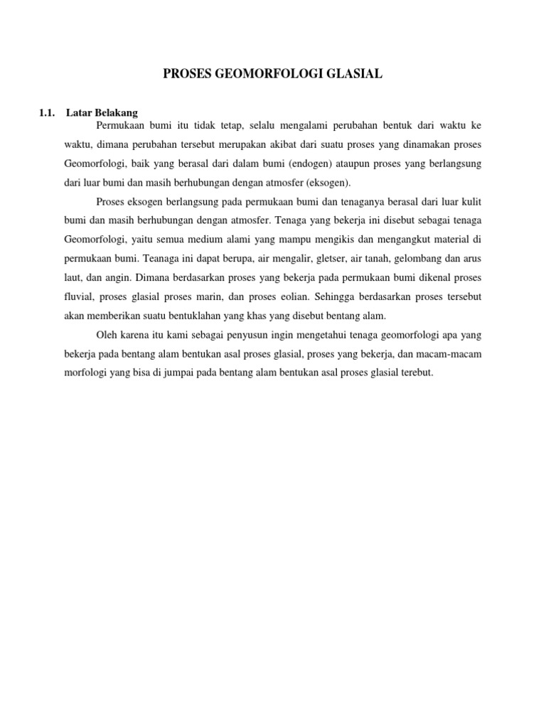 Proses Geomorfologi Glasial | PDF | Seni