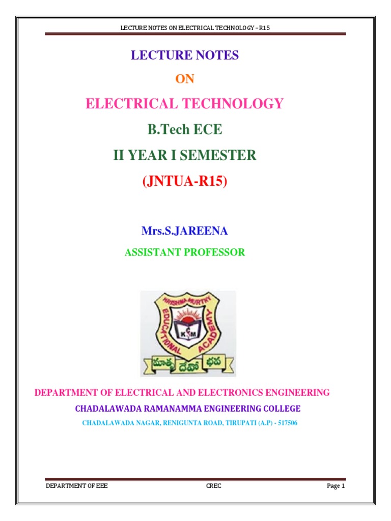 ELectrical Machines Simplified Notes PDF | PDF | Electric Motor ...
