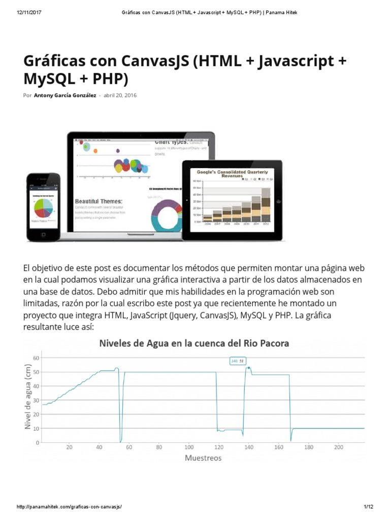 Gráficas Con CanvasJS (HTML + Javascript + MySQL + PHP) - Panama Hitek | PDF | Php | Servidor web
